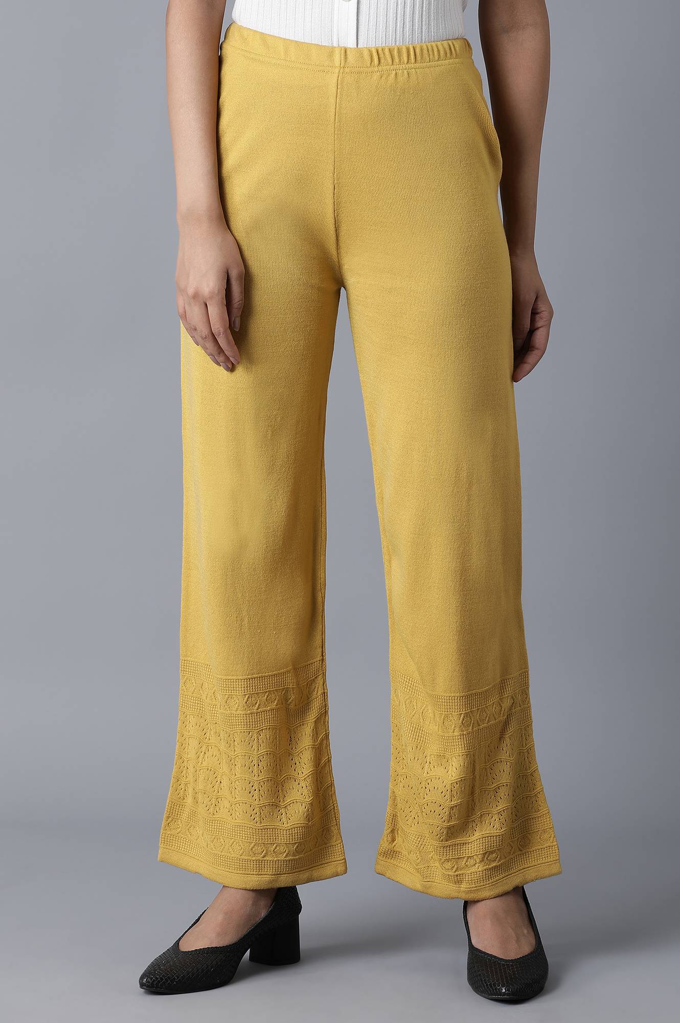 Buy Golden Straight Palazzo Online for Woman | Shop for Aurelia