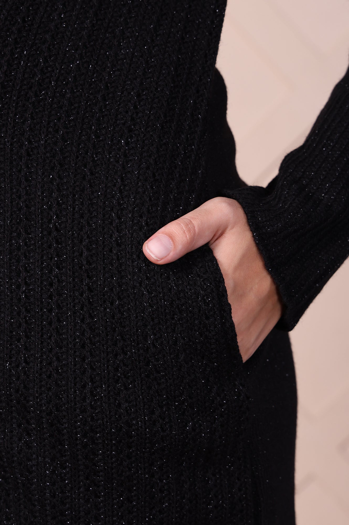 Buy Black Self Design Straight Acrylic Sweater Online for Woman | Shop ...