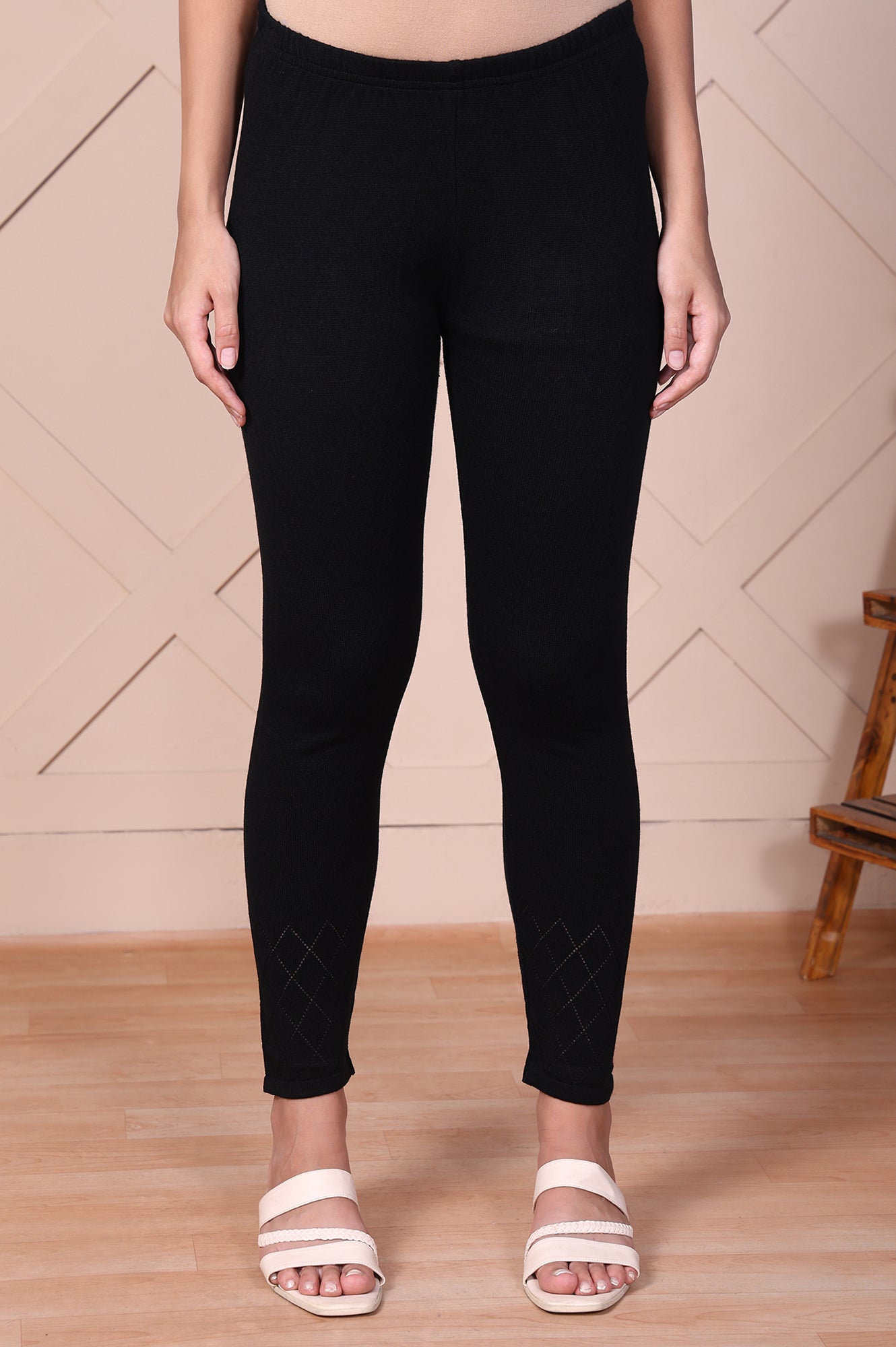 Buy Black Solid High-Waist Acrylic Tights Online for Woman | Shop for ...